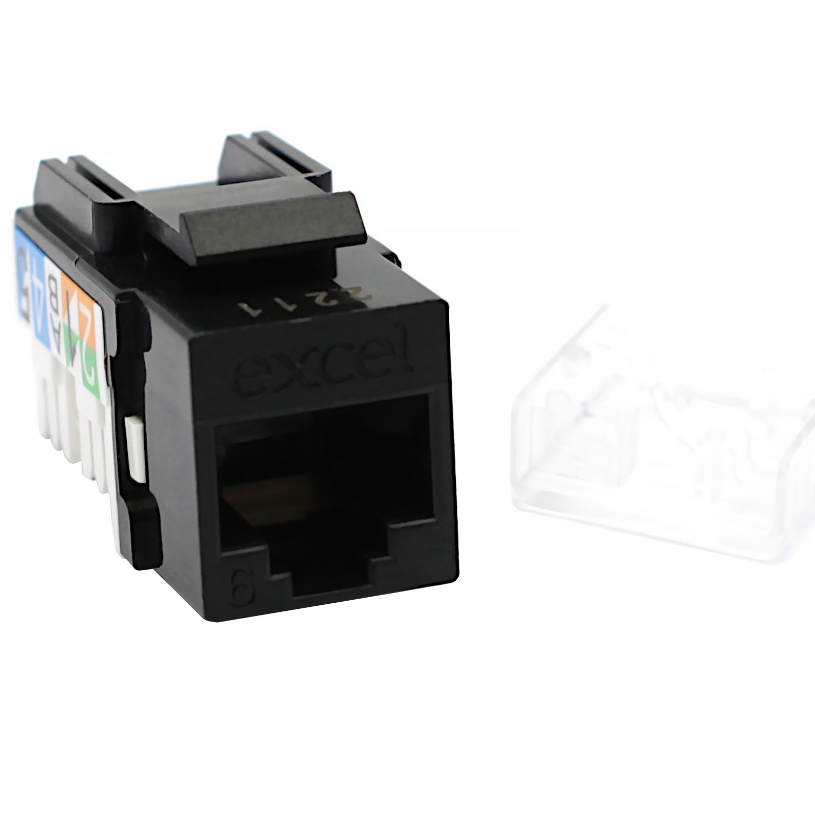 Excel Cat6 UTP IDC Punchdown Keystone Jack Black (100-011-BK)