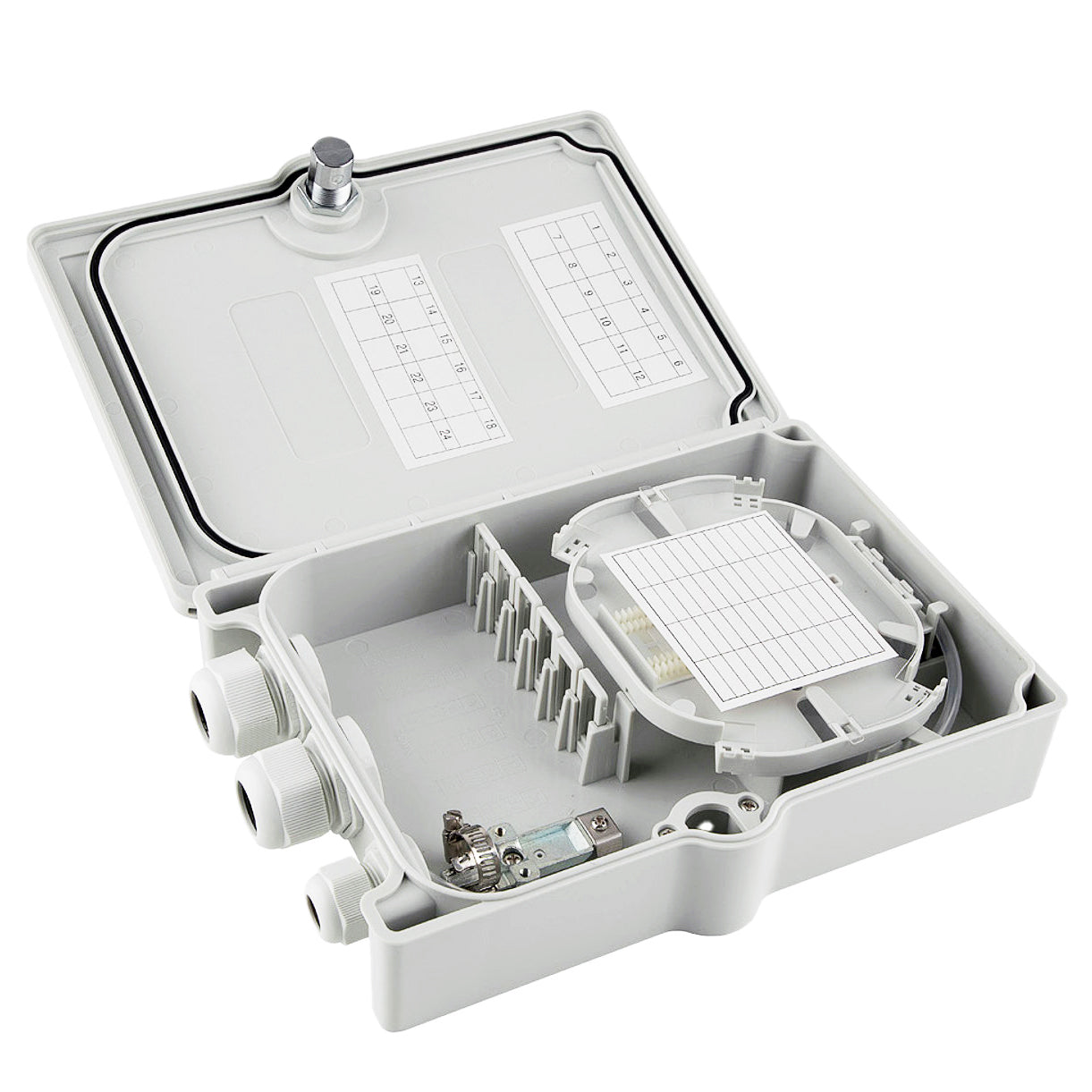 24 Fibre IP65 Lockable Optical Fibre Enclosure 6 Port