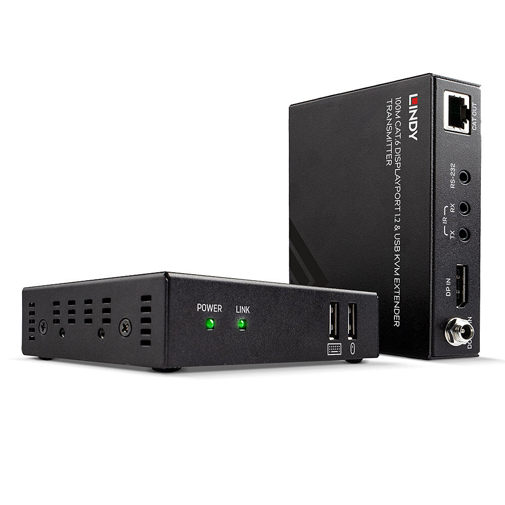 100m Cat.6 DisplayPort 1.2, USB, IR & RS232 KVM Extender
